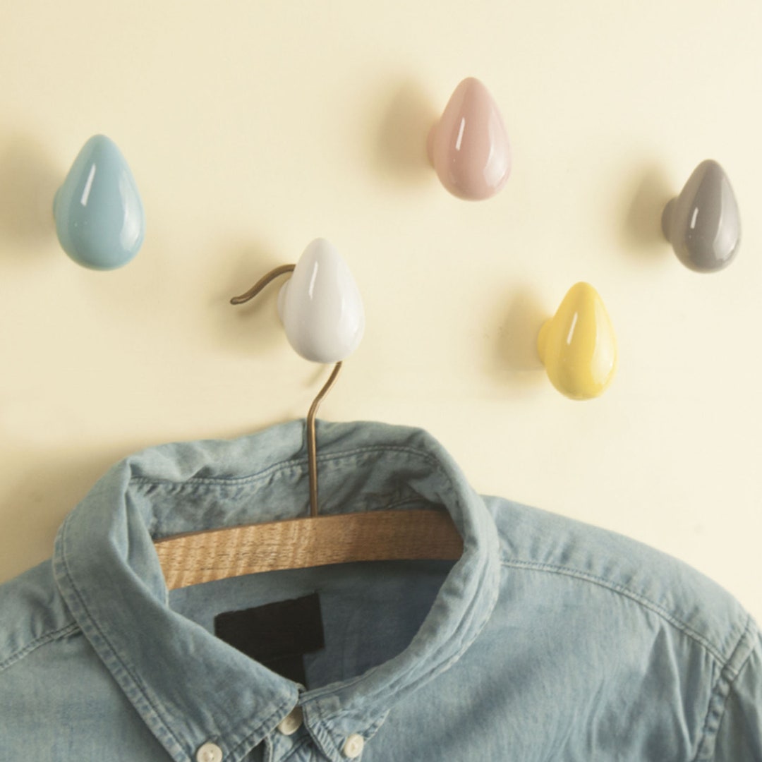 Colorful Raindrop Hooks Decorative Wall Hooks Coat Hook Hangers Ceramic ...
