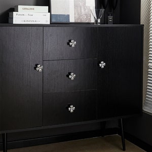 Brass Chrome Four Leaf Flower Cabinet Knobs Handles Drawer Knobs Pulls Handles Dresser Knobs ...