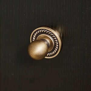 Antique Bronze Knobs With Backplate Art Decor Cabinet Pulls Unique ...