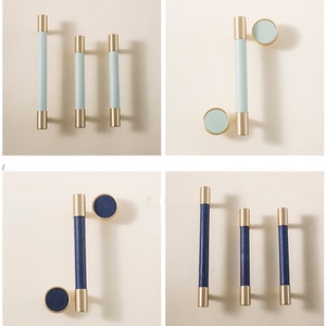 3.78'' 5'' 8.8solid Brass Leather Wardrobe Handle Cabinet Handles Dresser Drawer Knobs Pulls ...