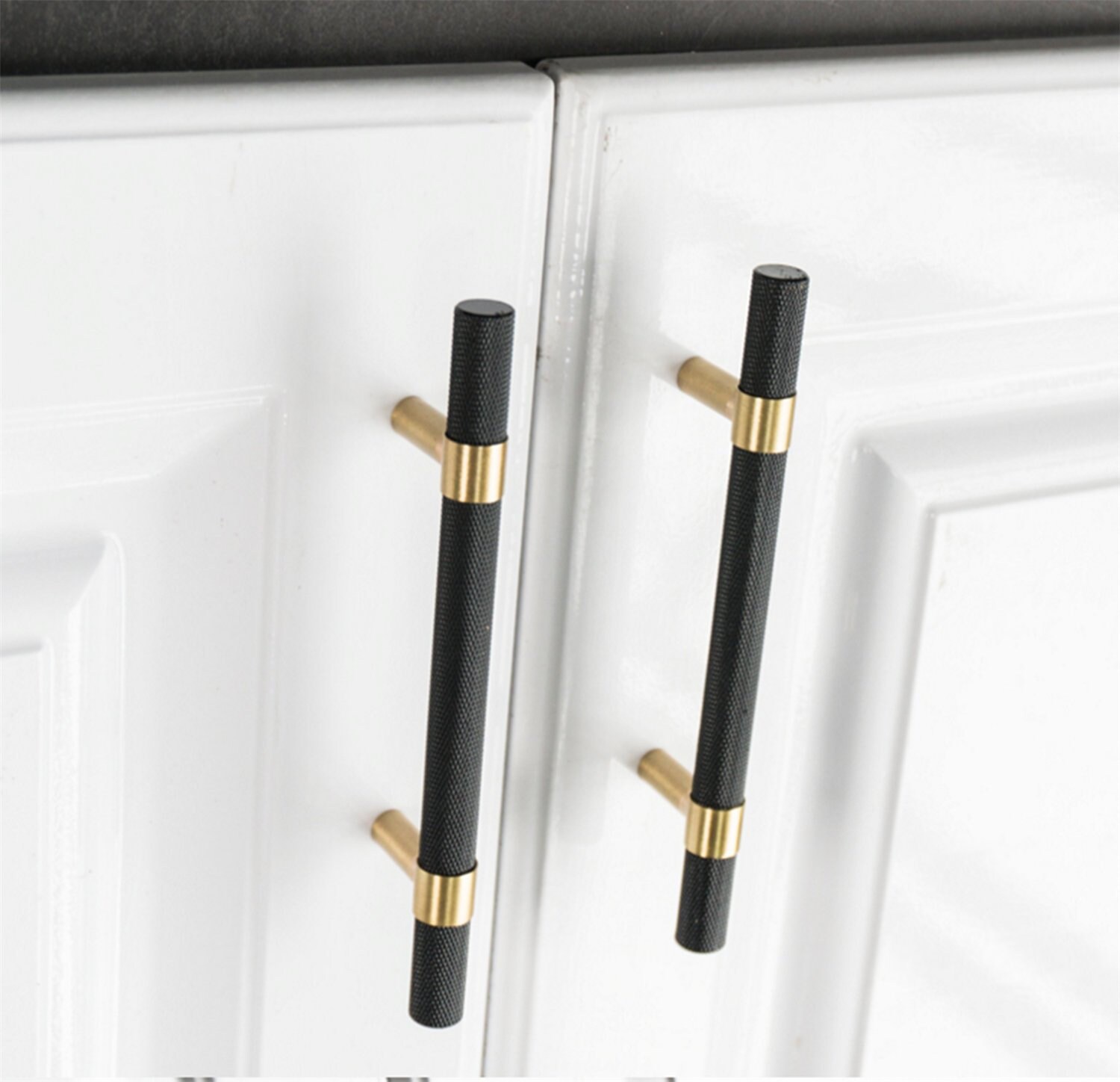 3.78 5 Black Drawer Pulls Handles Brass Cabinet | Etsy