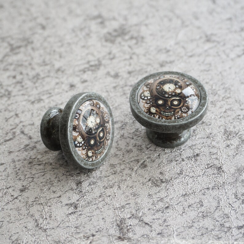 Gear Skull Drawer Knobs Pulls Handles / Kitchen Cabinet Handle - Etsy