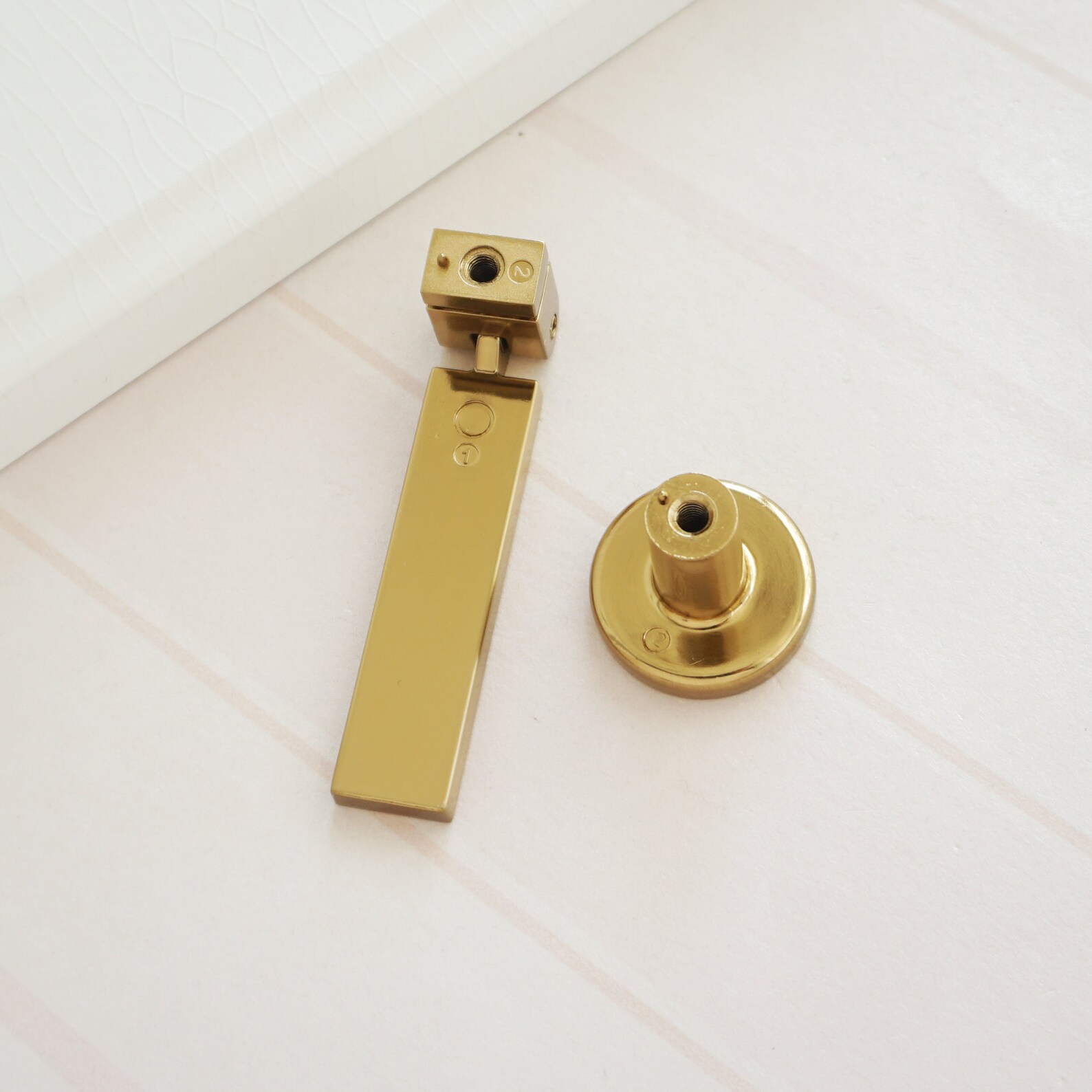 Champaign Gold Round Brass Cabinet Knob Handles Rectangle | Etsy