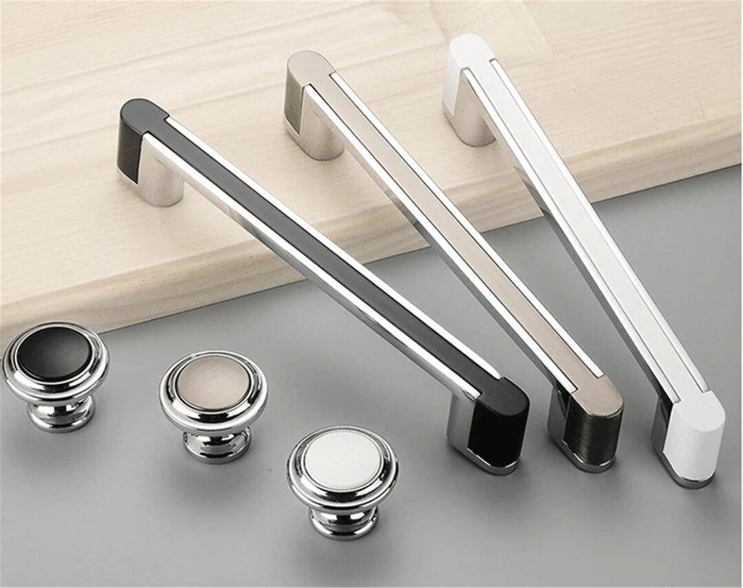 Modern Cabinet Pull Handle Knob Drawer Pull Chrome Silver White Bronze ...