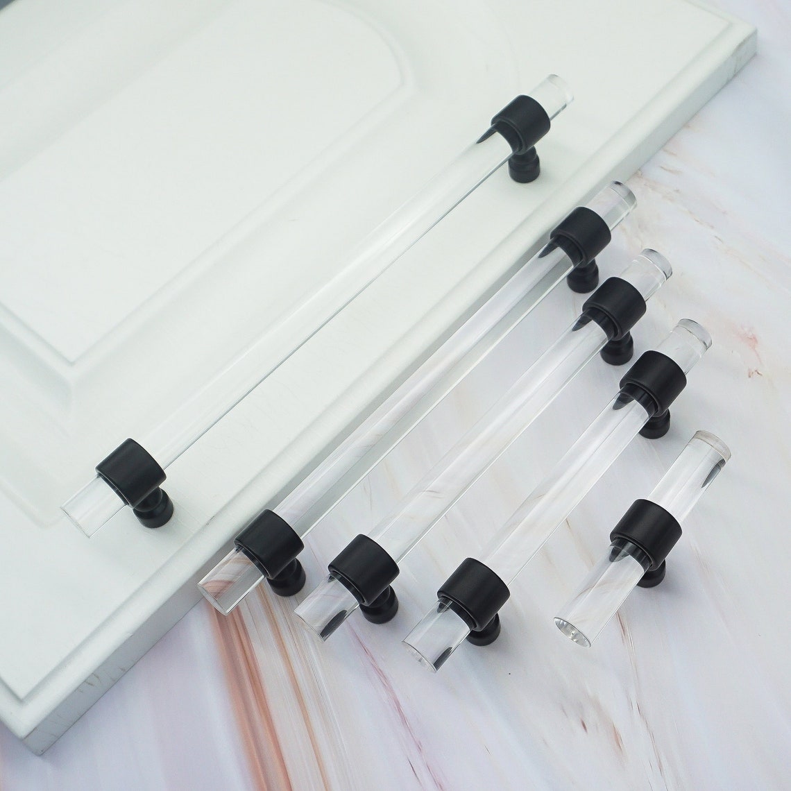 Customize Black Clear Acrylic Cabinet Door Handles Pull Knobs - Etsy