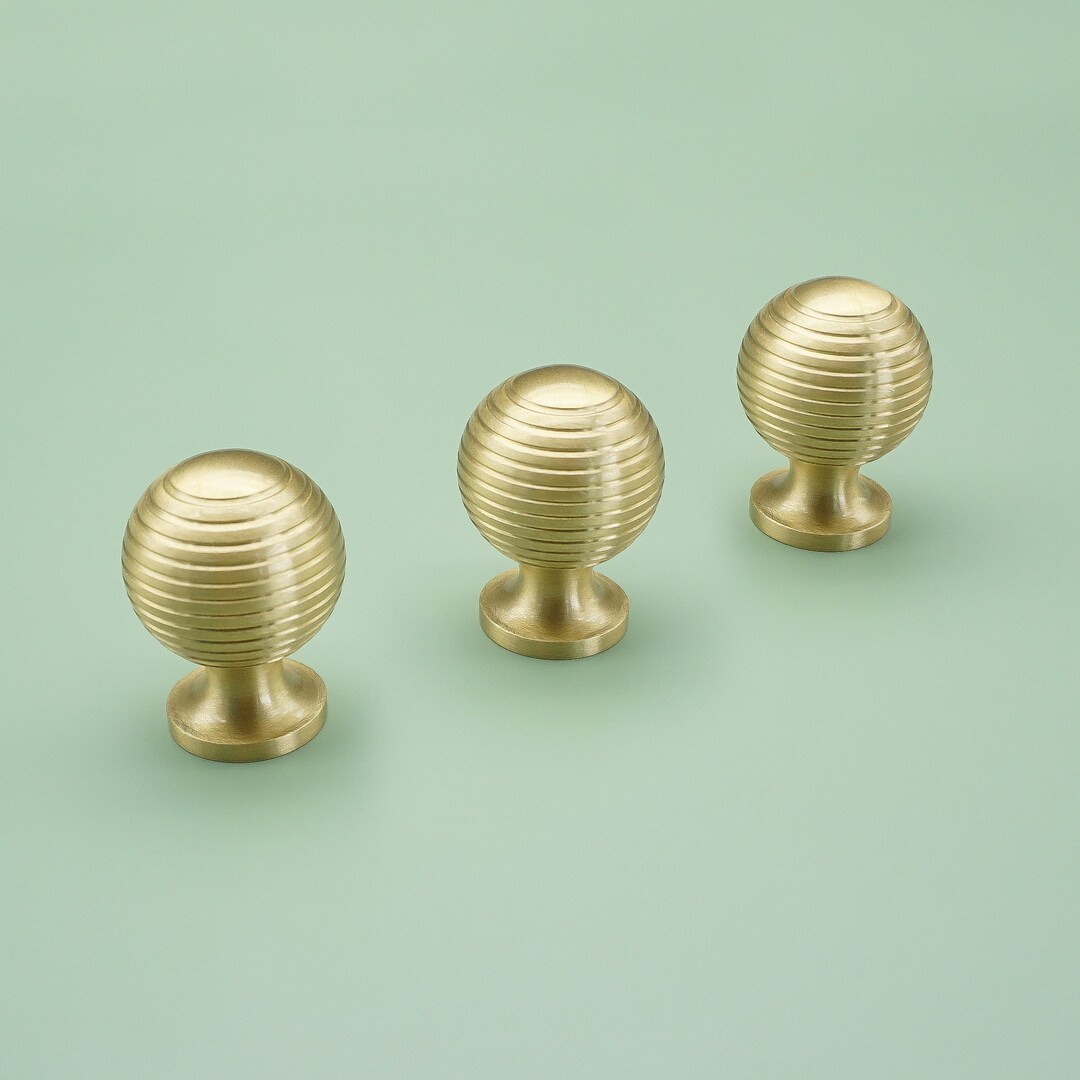 Solid Brass Knob Pulls Knobs Ball Knob Dresser Pull Drawer Pulls ...