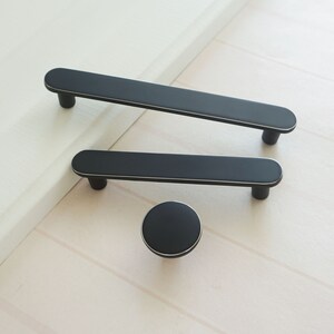 3.78 5.0black Silver Cabinet Handle Pull Modern Dresser Knobs Pull ...