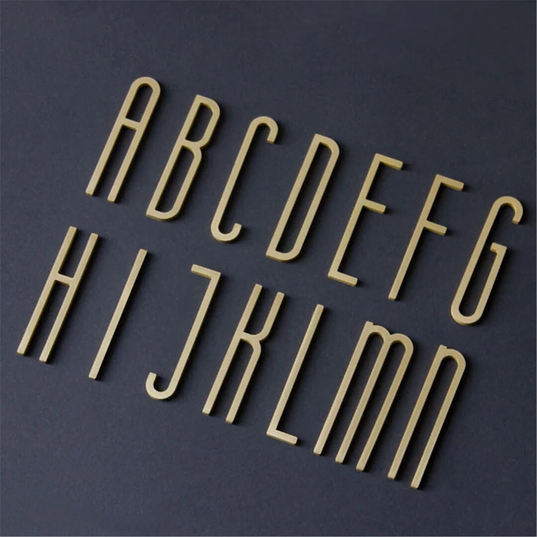 Solid Brass Modern Door Numbers and Letters, Gold Numbers for Doors ...