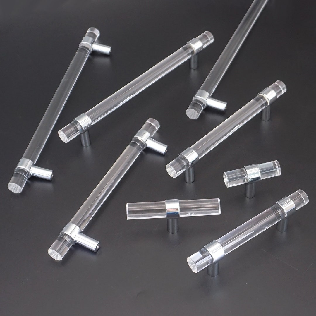 Pink Blue Clear Acrylic Kitchen Pull Knobs Drawer Pull and Knob Dresser ...