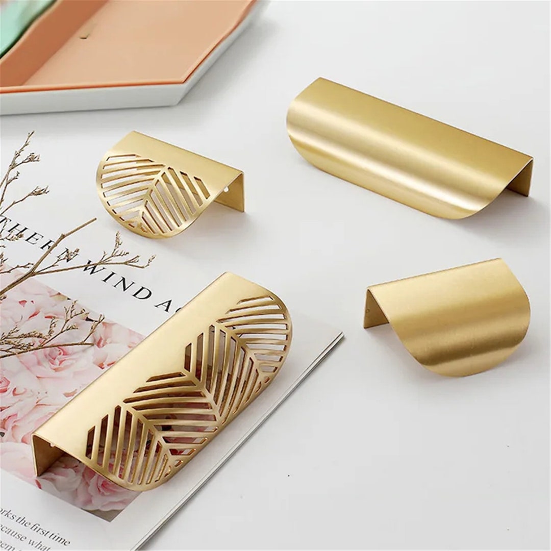Leaf Design Invisible Drawer Pulls Modern Cabinet Pulls, Wardrobe Pulls ...