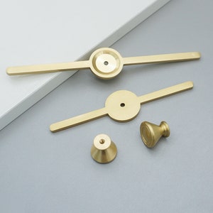 Solid Brass Drawer Knobs With Back Plate Pulls Dresser Pulls Knobs Kitchen Cabinet Door Knobs ...
