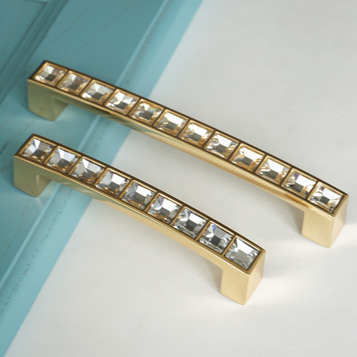 3.78'' 5'' Clear Gold Dresser Drawer Pulls - Etsy