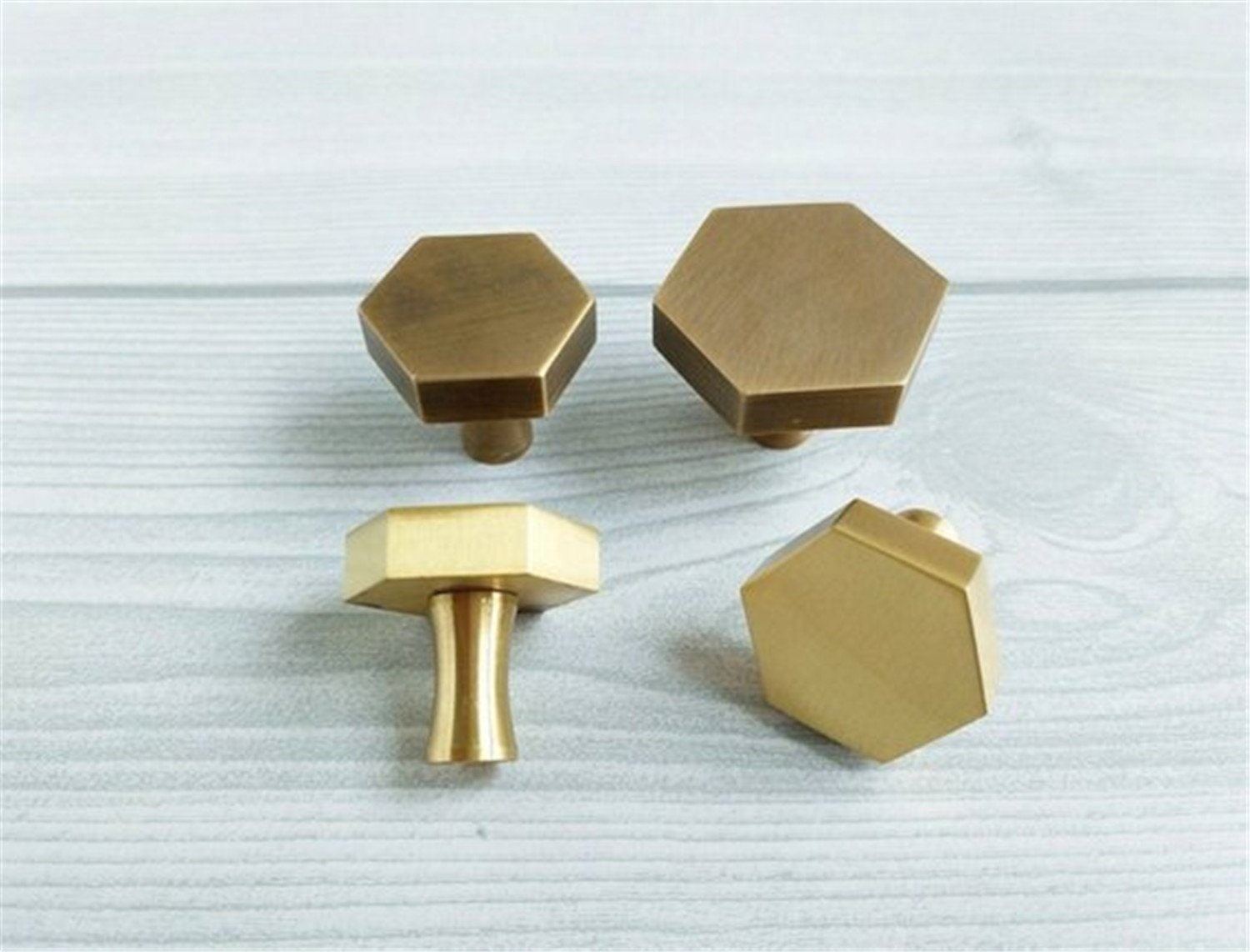 Hexagon Brass Knob Kitchen Cabinet Pulls Drawer Knob Pull | Etsy