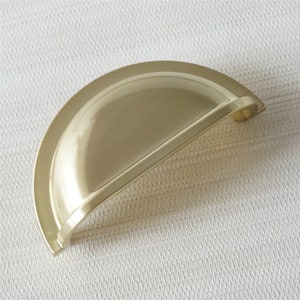 3 Brushed Gold Cup Pull Drawer Pulls Handle Dresser - Etsy