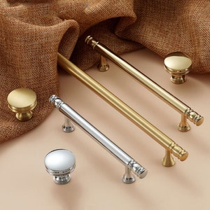 3.78" 5"7.55‘10'’chrome Gold Brass Drawer Pulls Knobs Dresser Knobs Kitchen Handle Knob Cabinet ...
