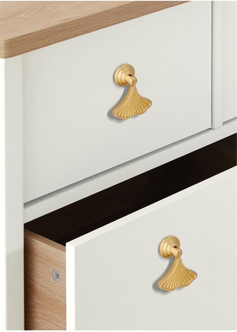 Ginkgo Cabinet Knobs Drawer Knobs Pulls Handles Kitchen - Etsy