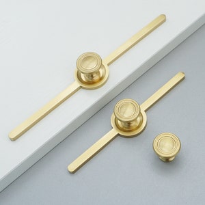 Solid Brass Drawer Knobs With Back Plate Pulls Dresser Pulls - Etsy