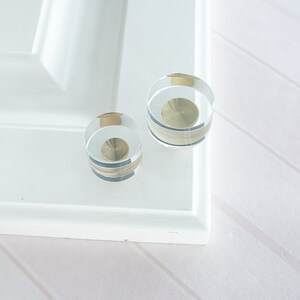 Drawer Knobs Handles Glass Dresser Knob Crystal Brass Knobs Clear Cabinet Pulls Handle Backplate ...