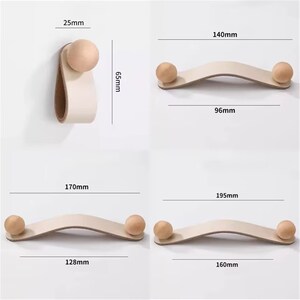 3.78"5"6.3"wood Leather Cabinet Knobs Kitchen Door Knobs Drawer Knobs Dresser Knobs Pink Black ...