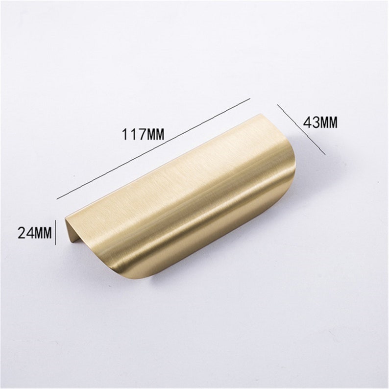 Leaf Invisible Drawer Pulls Brass Gold Cabinet Handles Cabinet - Etsy