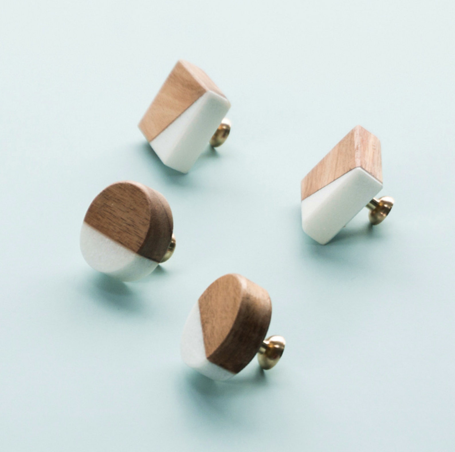 Nordic Modern Simple Door Knob Wood Knob Cabinet Marble Small Knob ...