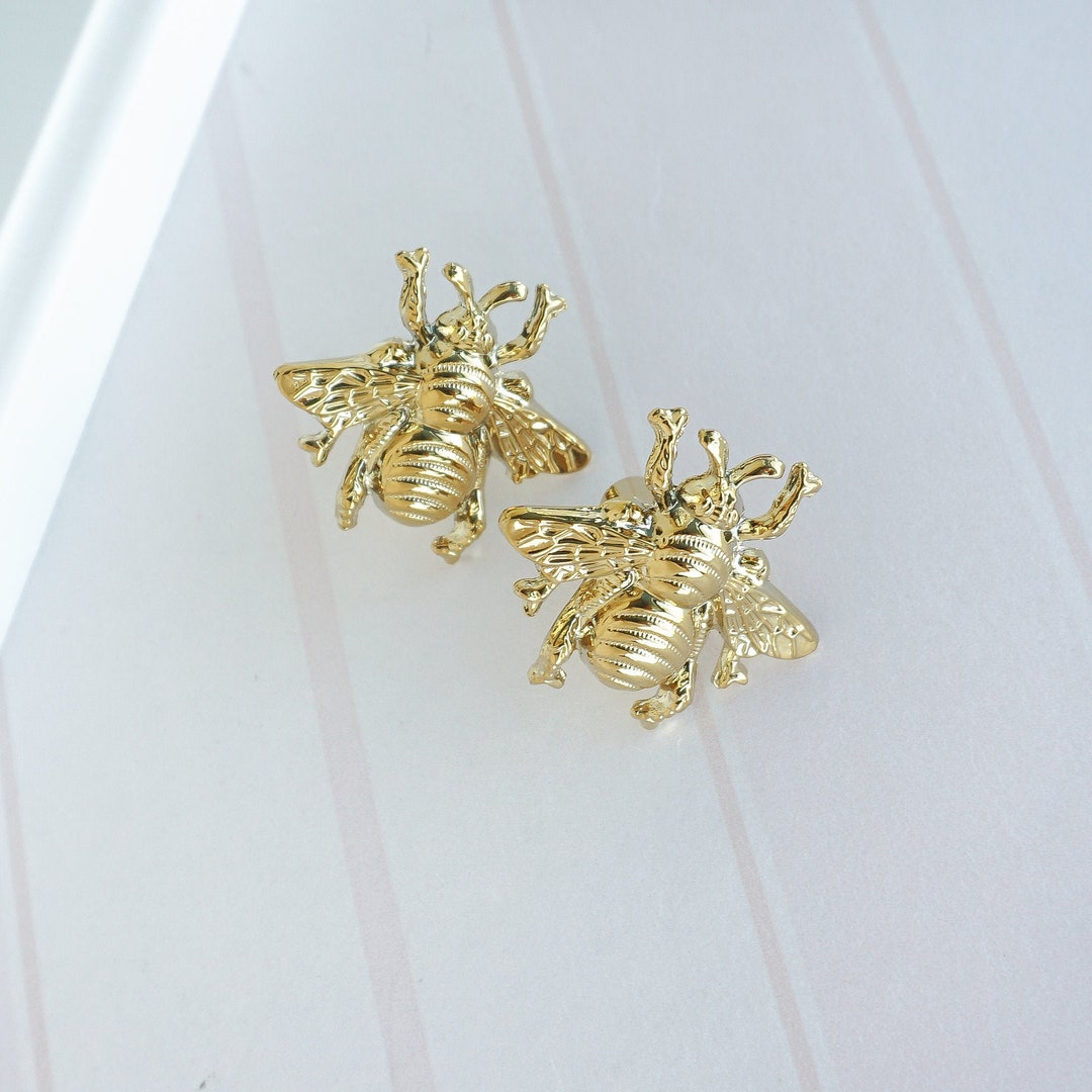Bee Knobs Gold Brass Drawer Knobs Pulls Dresser Knobs Kitchen Knobs ...