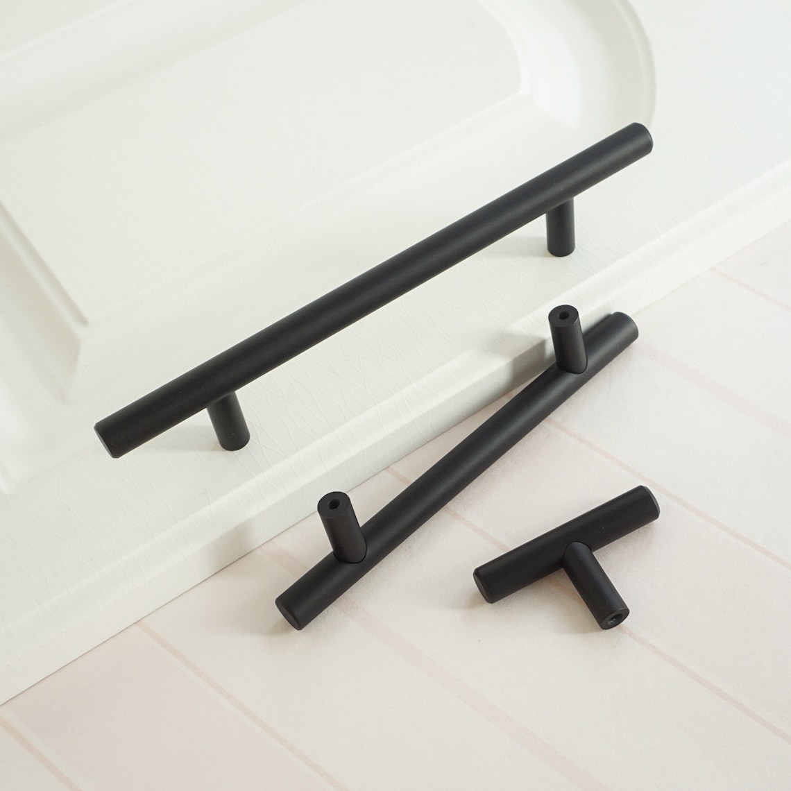 Matte Black Drawer Pulls Cabinet Door Handles Knobs Dresser | Etsy
