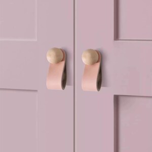 3.78"5"6.3"wood Leather Cabinet Knobs Kitchen Door Knobs Drawer Knobs Dresser Knobs Pink Black ...