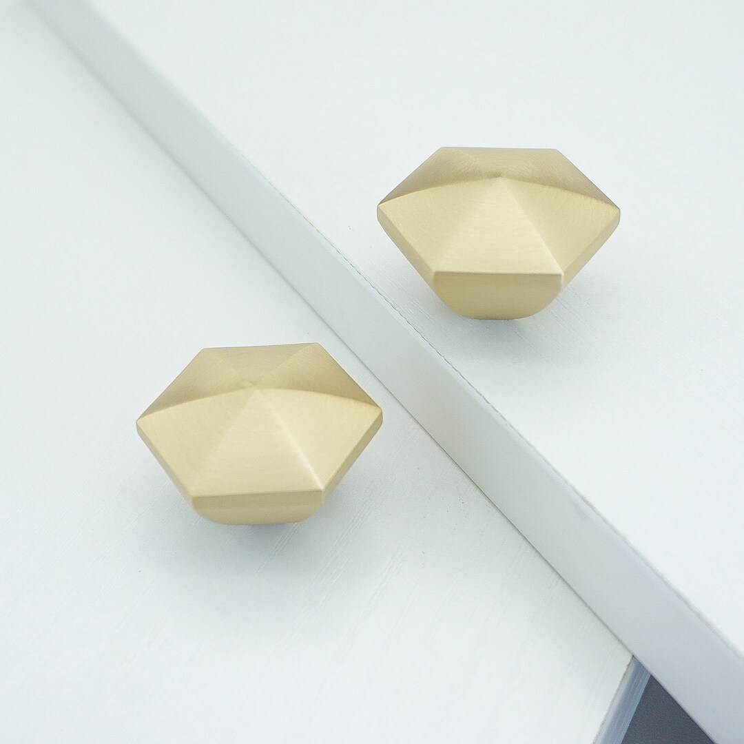 Solid Brass Diamond Drawer Knobs Pulls Flower Back Plate Dresser Knob ...