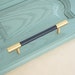 3.78 5.0 8.8 Dark Blue Leather Cabinet Handles Knobs Wardrobe Pull ...