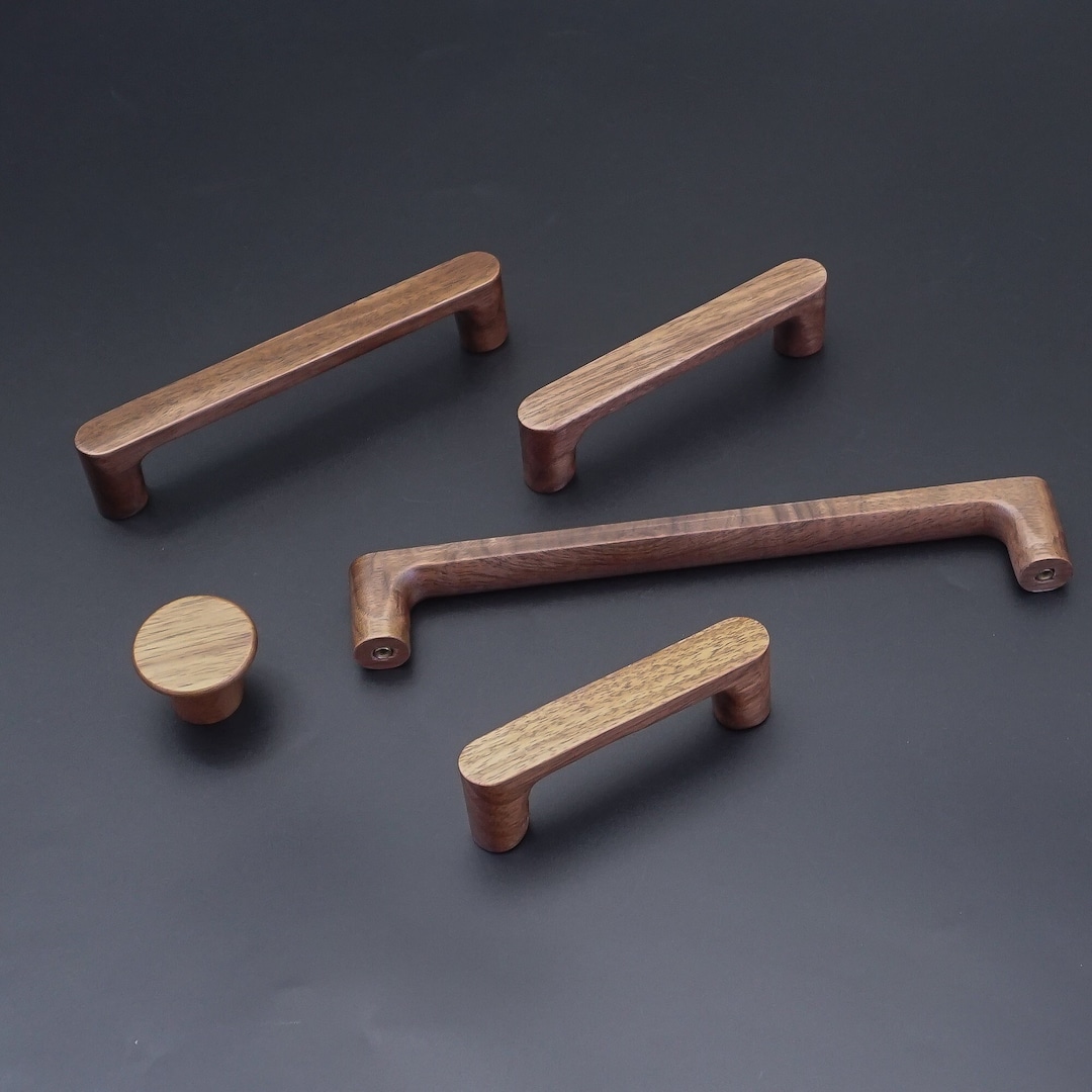 33.785 7.55walnut Wood Cabinet Knob Handle Drawer Pulls Knobs Cupboard ...