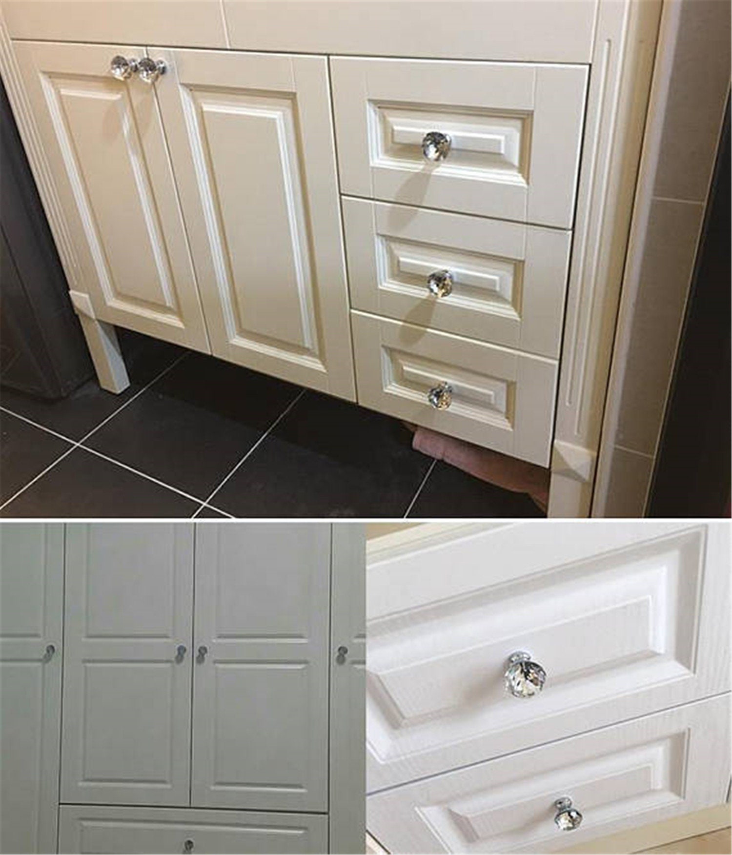 Glass Crystal Drawer Knobs Handles Rhinestone Dresser Knobs - Etsy