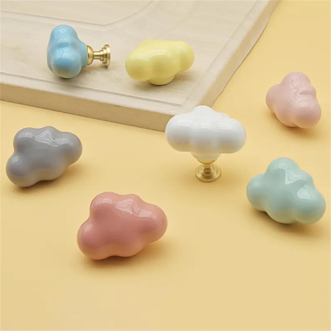 Cute Ceramic Dresser Knob Cloud Ceramic Knob for Cabinets Drawer Knob ...
