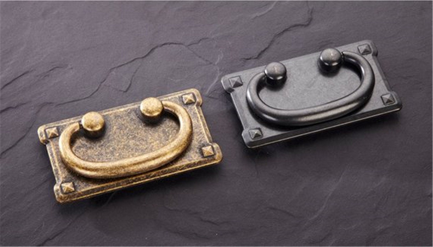 3'' Vintage Drawer Pulls Handles Antique Brass/Black | Etsy