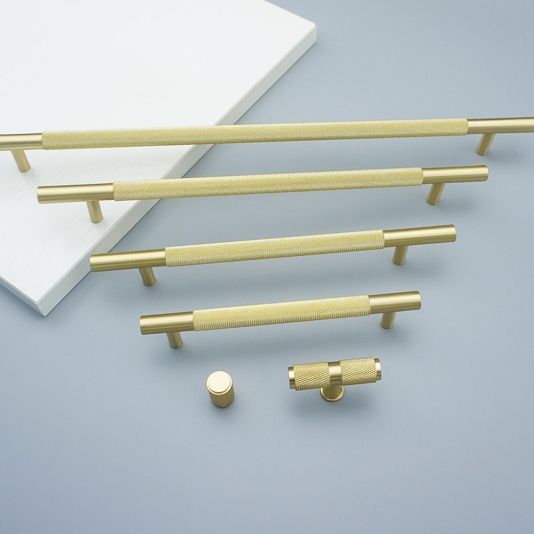 Solid Brass Kitchen Pulls Handles T Bar Knobs Dresser Knobs Drawer ...
