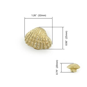 Exquisite Shell Knobs Brass Drawer Knobs Pulls Dresser Knobs Kitchen Cabinet Pulls Handle Door ...