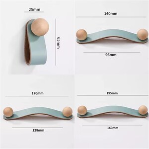 3.78"5"6.3"wood Leather Cabinet Knobs Kitchen Door Knobs Drawer Knobs Dresser Knobs Pink Black ...