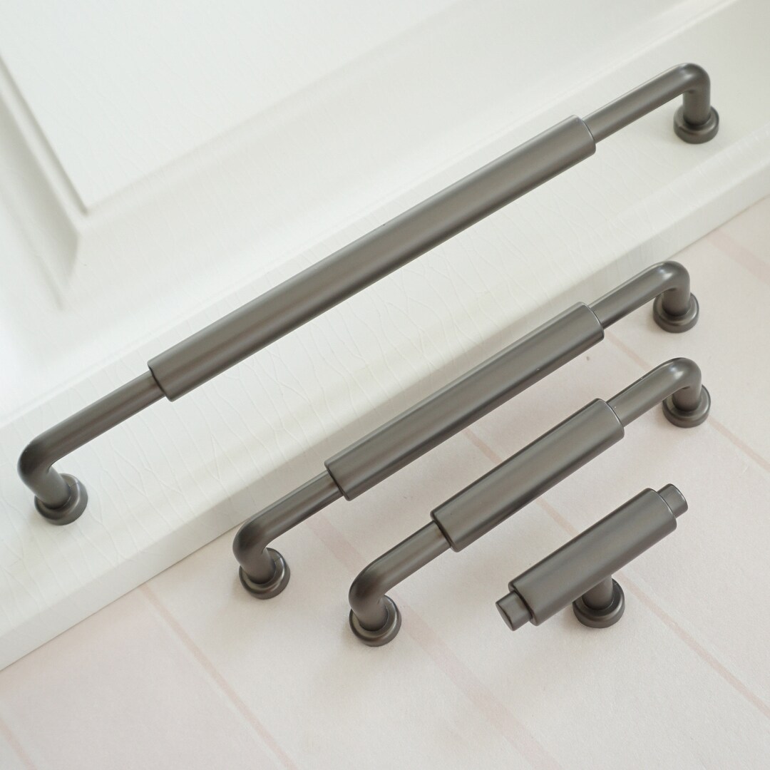 3.78'' 5'' 7.55 Gun Black Closet Handles Cabinet Handles Pulls Drawer ...