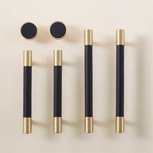 3.78'' 5'' 8.8solid Brass Leather Wardrobe Handle Cabinet Handles Dresser Drawer Knobs Pulls ...