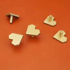 Solid Brass Knob Heart Cabinet Knob Pull Drawer Knobs Pulls Dresser Knobs Cabinet Handles ...