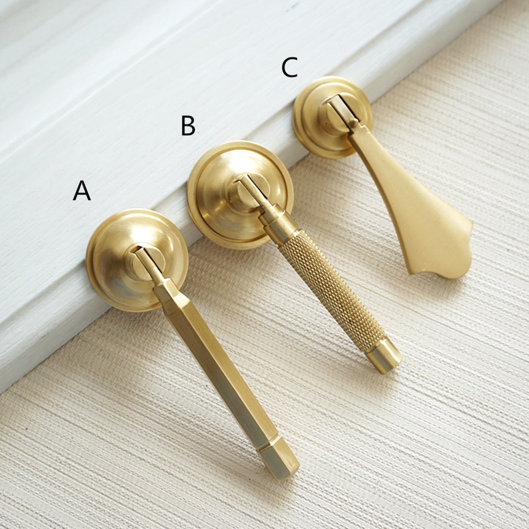 Brass Drop Ring Knobs Pulls Drawer Knobs Dresser Knobs Pull Drawer ...
