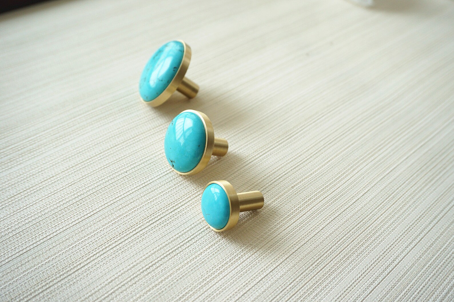 Brass Drawer Knobs White Turquoise Dresser Pulls Knobs Kitchen - Etsy