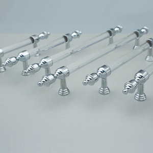 Clear Acrylic Drawer Pull Knob Chrome Kitchen Pull Knob Dresser Pull Knob Cabinet Door Handles ...
