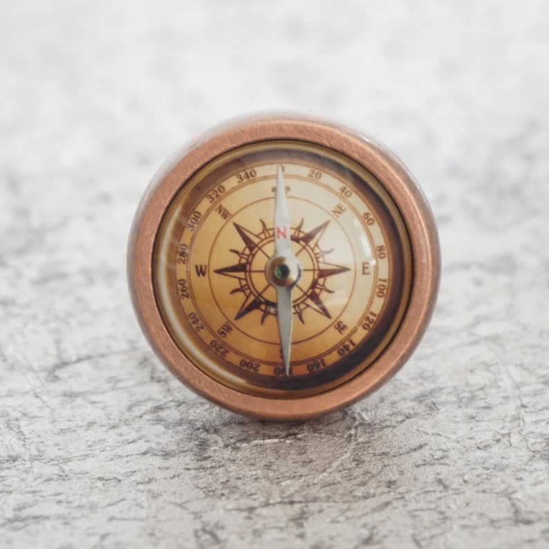 Compass Drawer Knobs Antique Bronze / Crystal Dresser Knob - Etsy