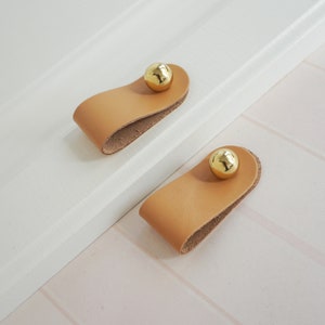 Brass Knobs Pink Leather Cabinet Knobs Door Knobs Drawer Knobs Dark Blue Dresser Knobs Navy ...