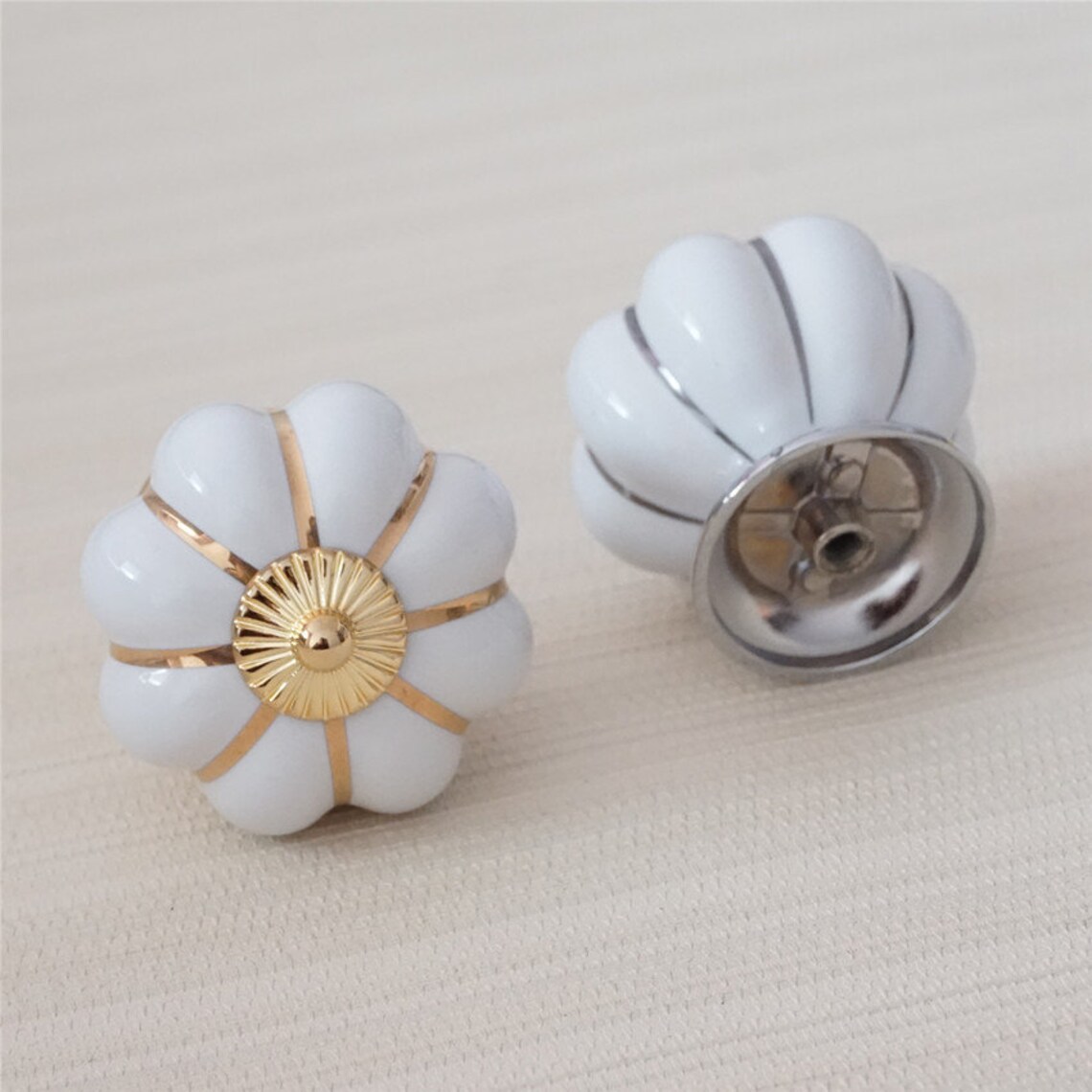 Silver Gold Pumpkin Knobs Ceramic Door Handle Knob Cabinet - Etsy