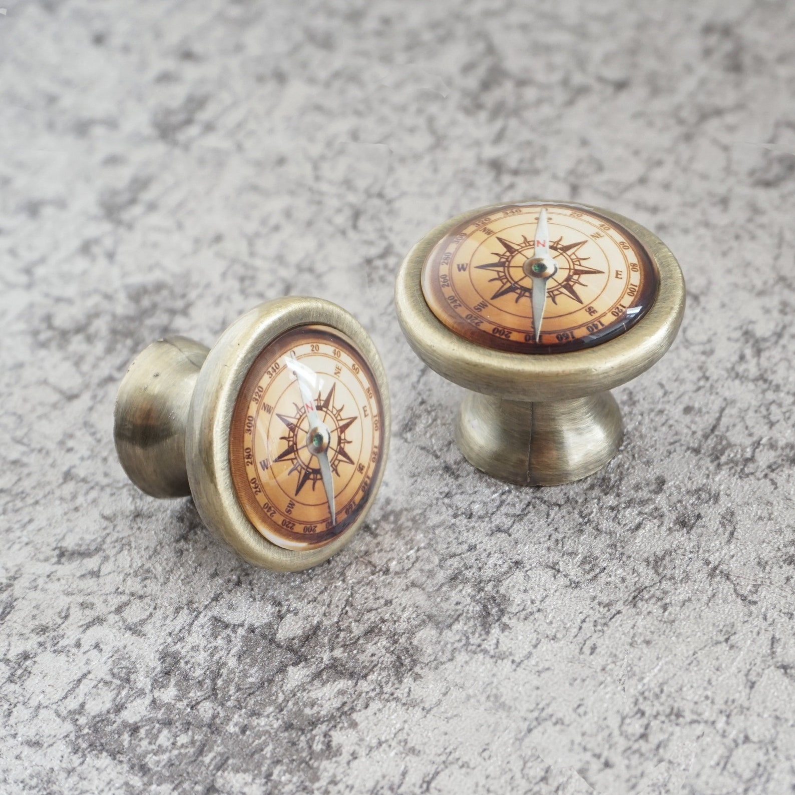 Compass Drawer Knobs Antique Copper / Crystal Dresser Knob - Etsy