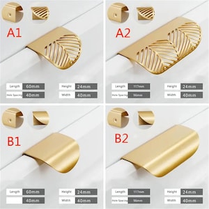 Invisible Drawer Pulls Modern Cabinet Pull Leaf Design Wardrobe Pull ...