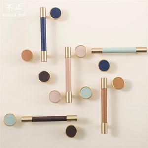 3.78'' 5'' 8.8solid Brass Leather Wardrobe Handle Cabinet Handles Dresser Drawer Knobs Pulls ...