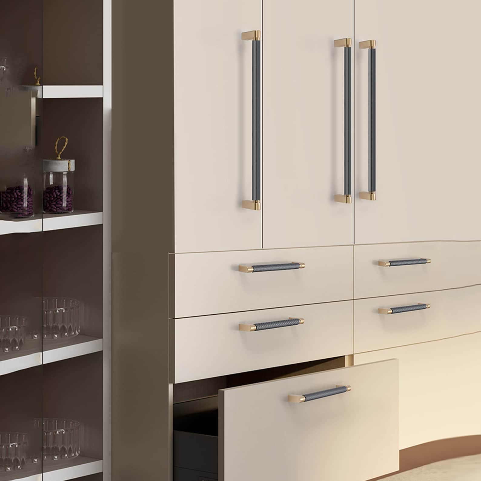 Extra Large Gray Coffee Cabinet Handles Kitchen Pulls Dresser | Etsy